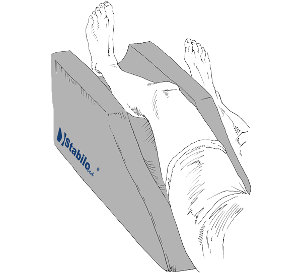 StabiloBed® Braunschiene - Hochlagerung nach Beinoperation